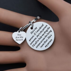 MAOFAED Best Friend Gift BFF Gift You Are My Person Keychain Friendship Gift Girlfriend Gift Spouse Jewelry Gift For Her