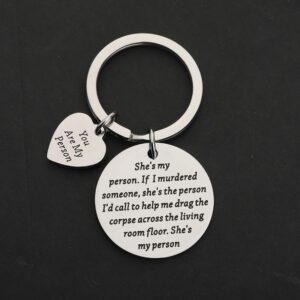 MAOFAED Best Friend Gift BFF Gift You Are My Person Keychain Friendship Gift Girlfriend Gift Spouse Jewelry Gift For Her