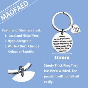 MAOFAED Best Friend Gift BFF Gift You Are My Person Keychain Friendship Gift Girlfriend Gift Spouse Jewelry Gift For Her