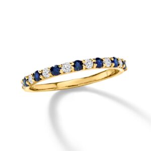 Ross-Simons 0.30 ct. t.w. Sapphire and .24 ct. t.w. Diamond Ring in 14kt Yellow Gold. Size 7