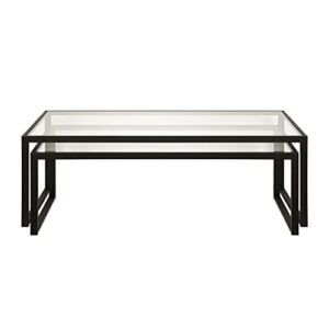 Henn&Hart Rectangular Nested Coffee Table in Blackened Bronze, Modern coffee tables for living room, studio apartment essentials