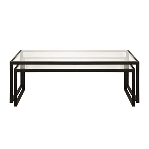 Henn&Hart Rectangular Nested Coffee Table in Blackened Bronze, Modern coffee tables for living room, studio apartment essentials