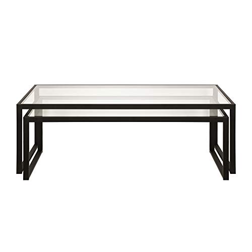 Henn&Hart Rectangular Nested Coffee Table in Blackened Bronze, Modern coffee tables for living room, studio apartment essentials