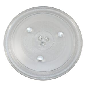 hqrp 12.375" / 31.5cm glass turntable tray fits ge general electric, hamilton beach, frigidaire, emerson, oster, magic chef, panasonic microwave oven cooking plate 12-3/8-inch 315mm h4-899