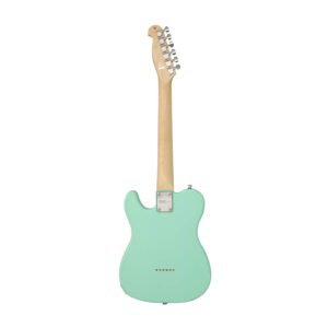 CNZ Audio TL Mini Electric Guitar - Surf Green Finish, White Pickguard, 3/4 Short Scale, 7/8 Size Guitar, 2 Single Coil Pickups, C Shaped Maple Neck, Natural Maple Fingerboard, Classic Look & Feel