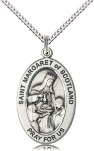 sterling silver st. margaret of scotland pendant