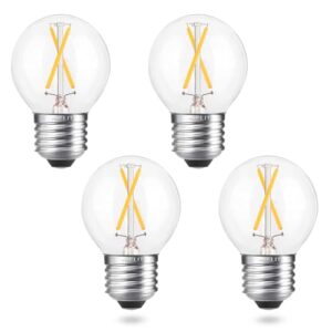 aielit dimmable 2 watt globe led light bulbs (25w equivalent), warm white 2700k, a15/a50 led bulb, e26 medium base, antique filament edison decorative bulb for chandelier, ceiling fan, 4 pcs