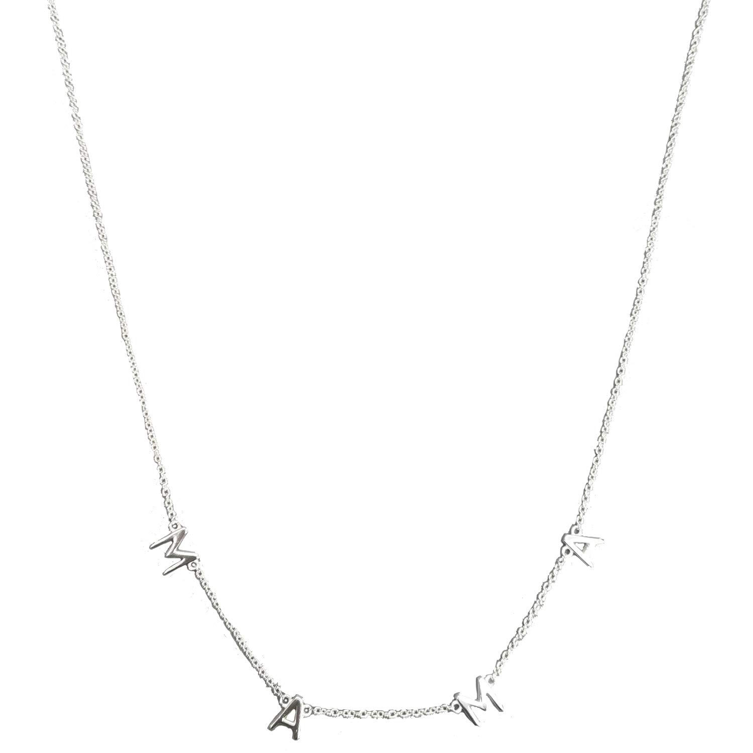 Mama Necklace, 925 Sterling Silver Dainty Link Chain with the Message Mama.