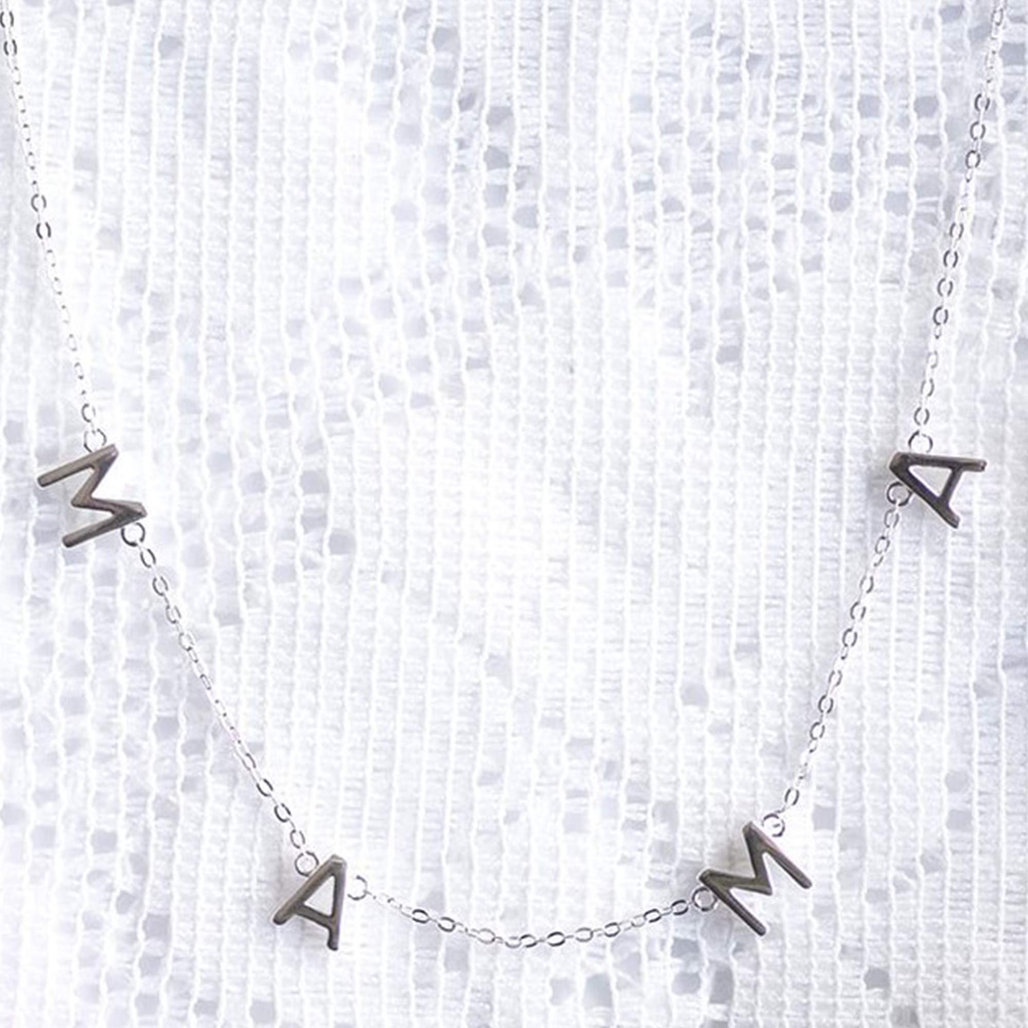 Mama Necklace, 925 Sterling Silver Dainty Link Chain with the Message Mama.