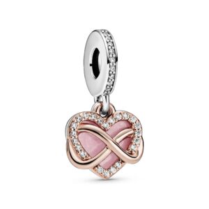 pandora sparkling infinity heart dangle charm bracelet charm moments bracelets - stunning women's jewelry - made rose, sterling silver, cubic zirconia & enamel