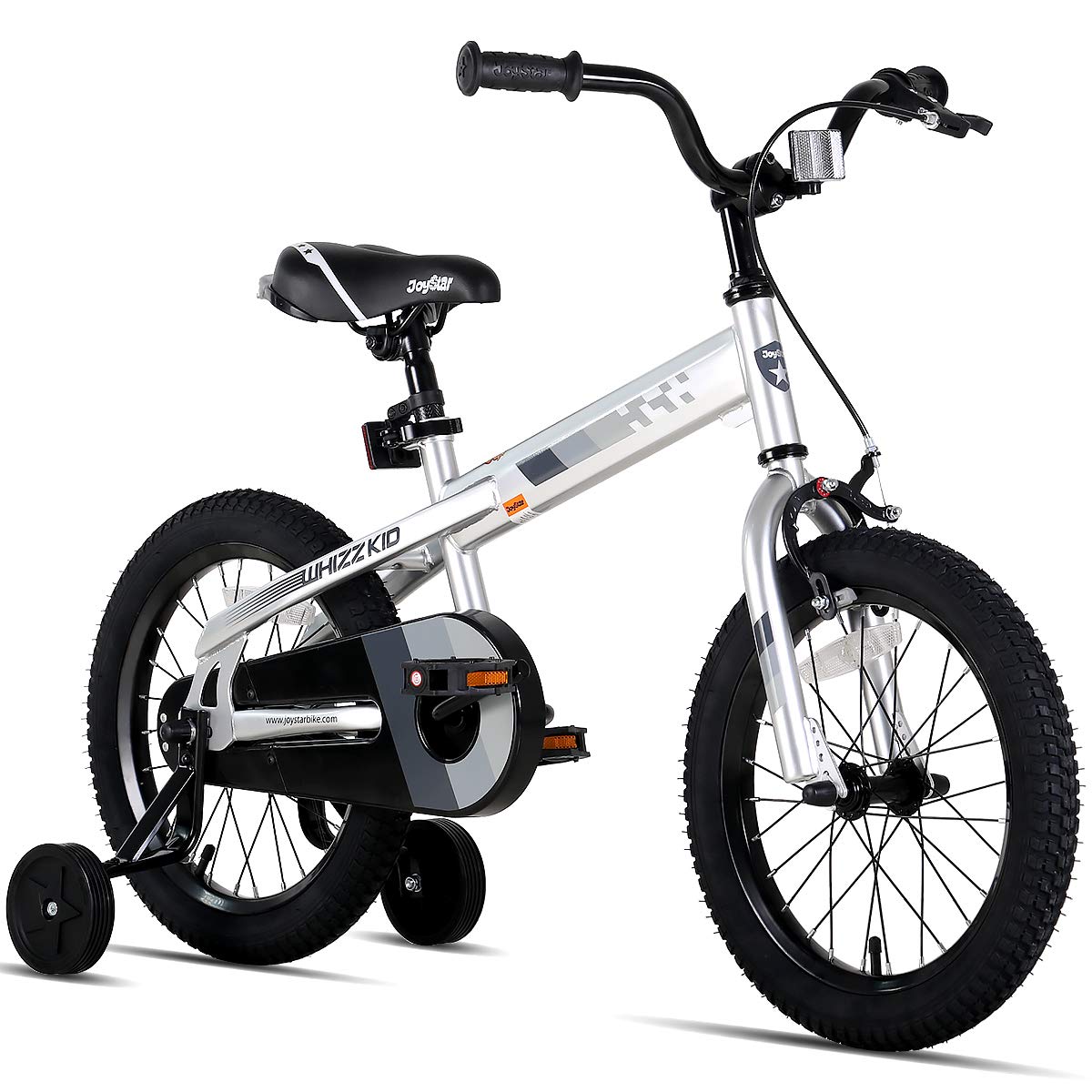 JOYSTAR Boys Bike 12 Inch Kids Bike with Training Wheels for Ages 2 3 4 Years Old Boys and Girls, Toddler Bike with Handbrake for Early Rider, Silver