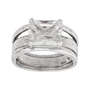 silpada 'sevilla later' cubic zirconia ring in sterling silver, size 8, size 8