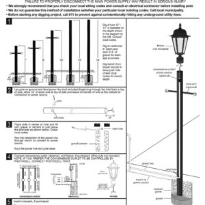 Solus SP7-320NCA-BZ 7' Outdoor Direct Burial Lamp Post with Dusk to Dawn Photo Sensor, Fits 3" Post Top Fixtures, Includes Inlet Hole, Easy to Install, Corrosion & Weather Resistant, Bronze