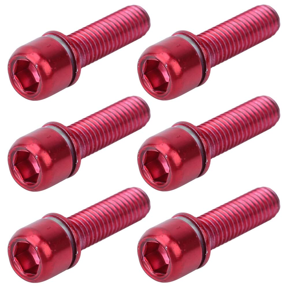 Life Stem Screw, Bike Ti-Alloy Stem Screw Bolt Steering Handlebar Parts with Spacer Accessory Kit(red)