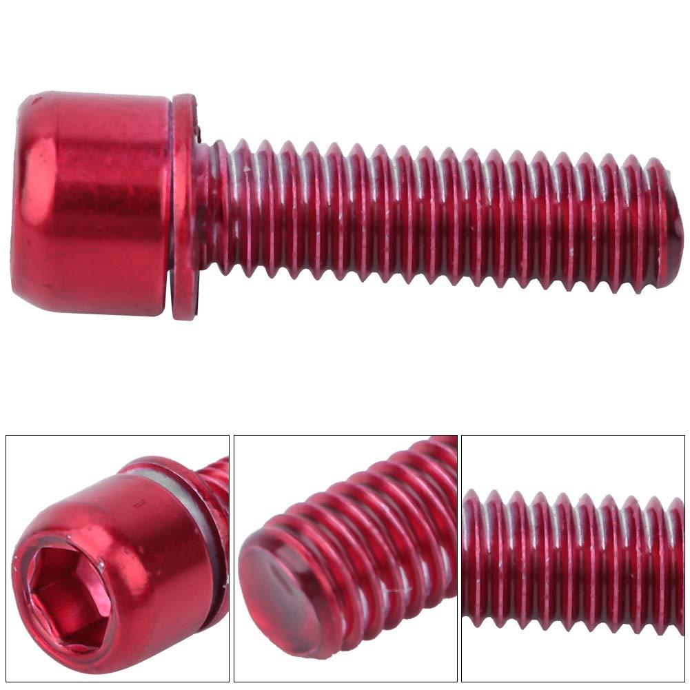 Life Stem Screw, Bike Ti-Alloy Stem Screw Bolt Steering Handlebar Parts with Spacer Accessory Kit(red)