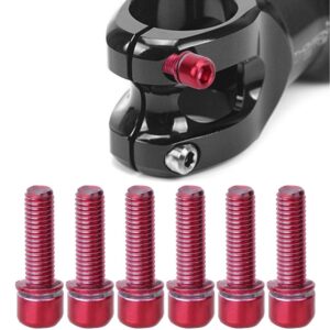 Life Stem Screw, Bike Ti-Alloy Stem Screw Bolt Steering Handlebar Parts with Spacer Accessory Kit(red)