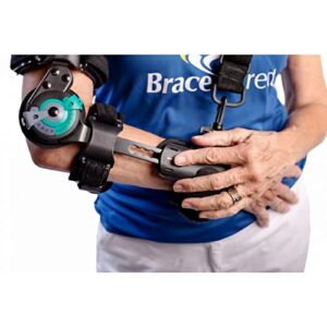 Brace Direct Adjustable Post-Op Rehabilitation ROM Hinged Elbow Brace with Shoulder Sling Stabilizer for Post-Op, Surgery Recovery, Ligament and Tendon Repairs and Dislocations