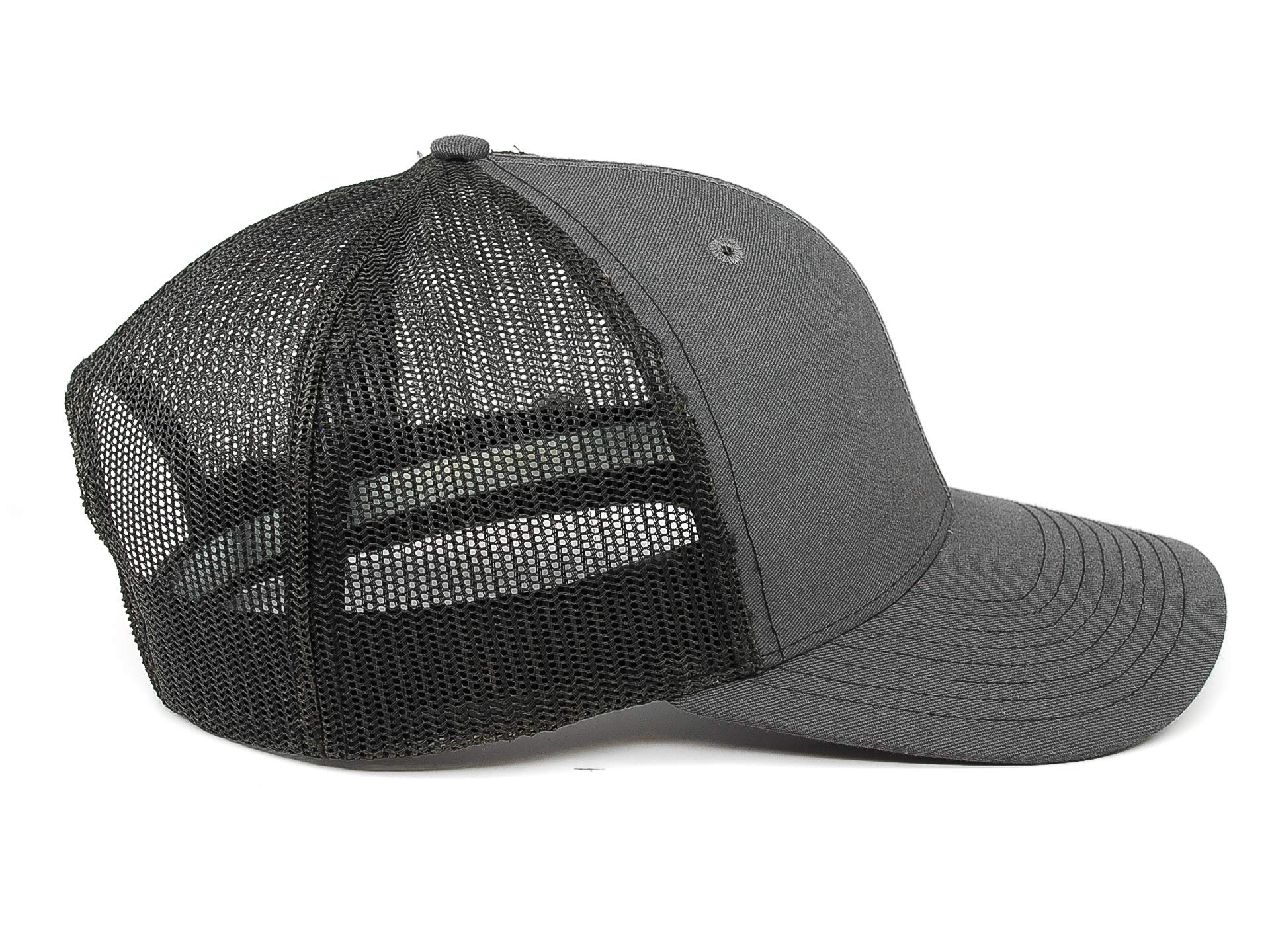 Branded Bills 'The 10 PVC' Virginia Patch Hat Curved Trucker - One Size Fits All (Charcoal/Black)