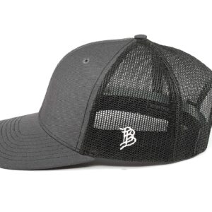 Branded Bills 'The 10 PVC' Virginia Patch Hat Curved Trucker - One Size Fits All (Charcoal/Black)