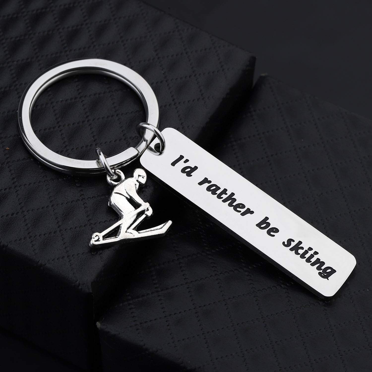 Gzrlyf I'd Rather be Skiing Keychain Funny skiing Gifts for Skier Ski Lovers Ski Coach Gift (Keychain)