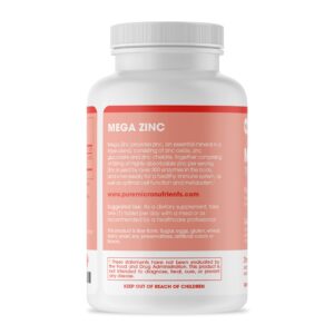 Mega Zinc Supplement, 50mg - 3-in-1 Zinc Complex - 100 Tablets - Pure Micronutrients