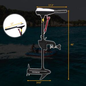 PEXMOR 86LBS Thrust Transom Mounted Saltwater Electric Trolling Motor 8 Speed w/LED Battery Indicator, Electric Outboard Boat Motor for Kayak,Inflatable Boat, Fishing Boat