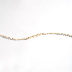 GELIN Diamond Bar Bracelet for Women | 14K Solid Gold Pave Diamond Bracelet | Adjustable 6" to 7"