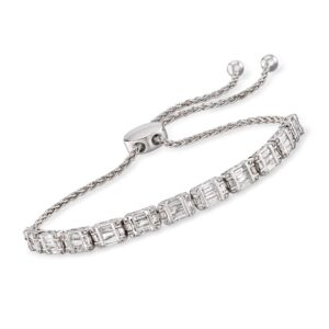 ross-simons 1.00 ct. t.w. diamond bolo bracelet in sterling silver