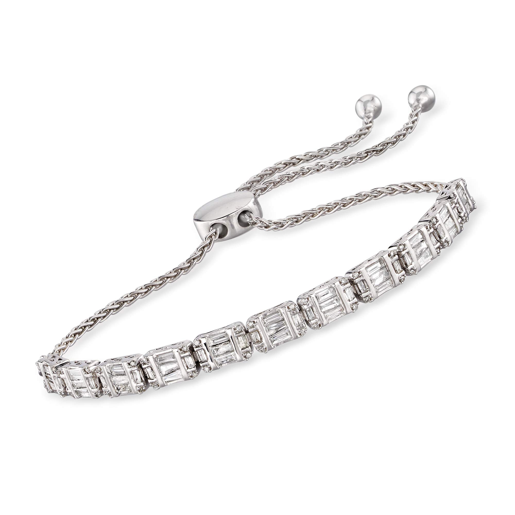 Ross-Simons 1.00 ct. t.w. Diamond Bolo Bracelet in Sterling Silver