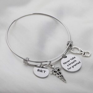 TGBJE RRT Bracelet Registered Respiratory Therapist Gift Respiratory Care Therapy Graduation Gift Respiratory Therapist Appreciation Gifts (RRT Bracelet)