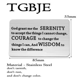 TGBJE Inspirational Wallet Card Inspirational Christian Bible Verse Gift Religious Gift Serenity Prayer Gift God Grant Me The Serenity to Accept The Things Gift (SERENITY Wallet Card)