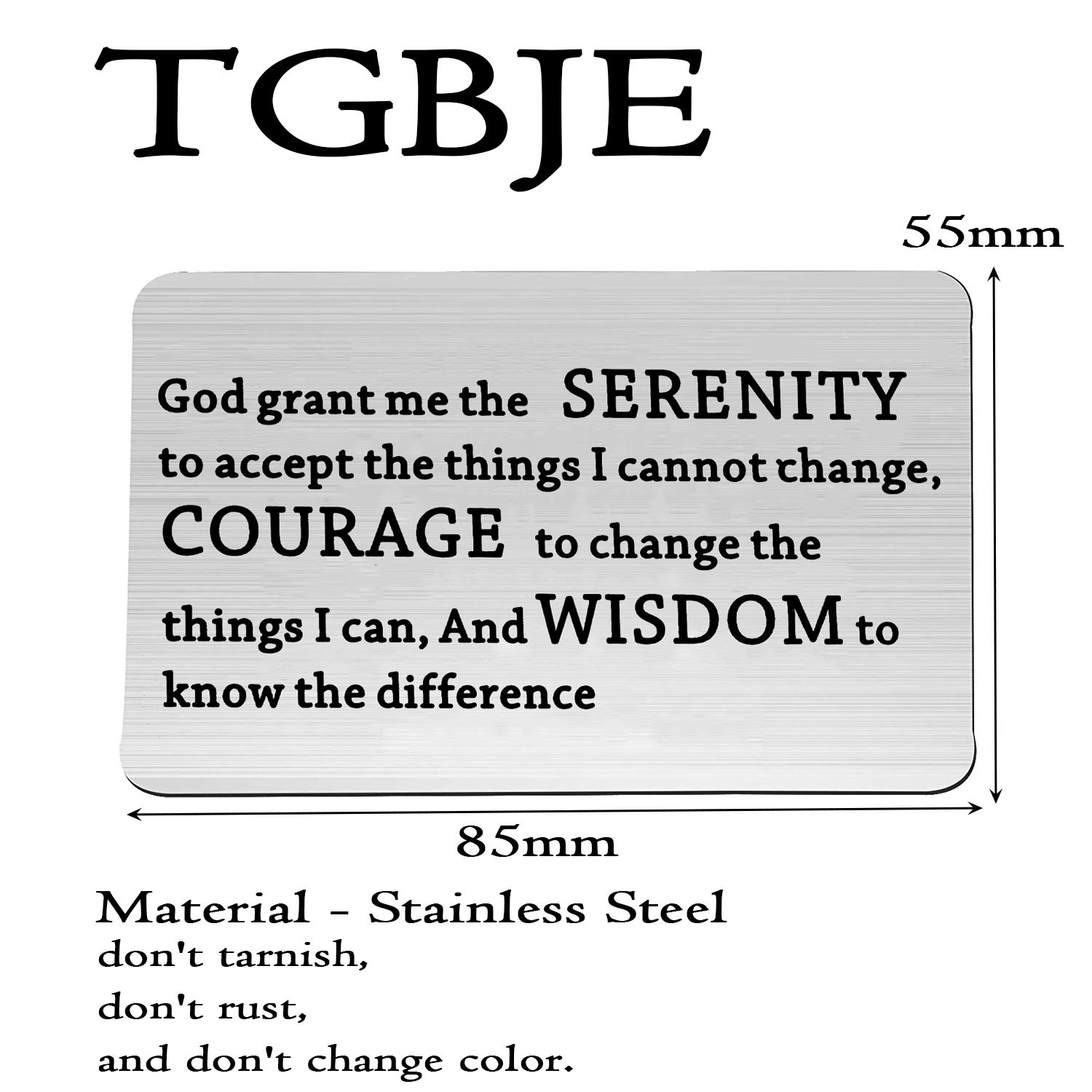 TGBJE Inspirational Wallet Card Inspirational Christian Bible Verse Gift Religious Gift Serenity Prayer Gift God Grant Me The Serenity to Accept The Things Gift (SERENITY Wallet Card)