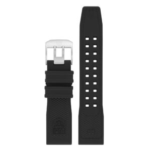 luminox - genuine watch band fpx.2401.20q.1.k - strap replacement 24mm black rubber watch strap with steel buckle - men's watch bands for navy seals series 3500 3580 3590