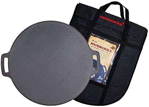 Muurikka Grill Pan 58 cm with Protective Bag, Outdoor Pan, Fire Pan Made of Robust Rolled Steel for Campfire & Grill