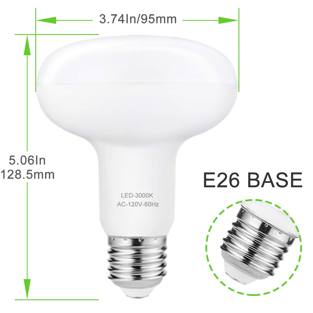 BR30 Led Flood Light Bulbs, 12W(100W Equivalent), 3000K Warm White, 1200 Lumens, Dimmable R30 LED Bulb, E26 Base Recessed Can Light Bulb, (4 Pack)