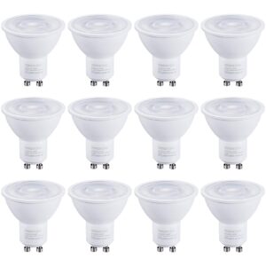 torchstar 12-pack gu10 led bulbs dimmable, 500lm 50w halogen equivalent, 4000k cool white, 40° beam angle mr16 spot light bulb for recessed lighting track lighting, ul & energy star listed