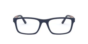 polo ralph lauren men's ph2212 rectangular prescription eyewear frames, matte navy blue/demo lens, 55 mm