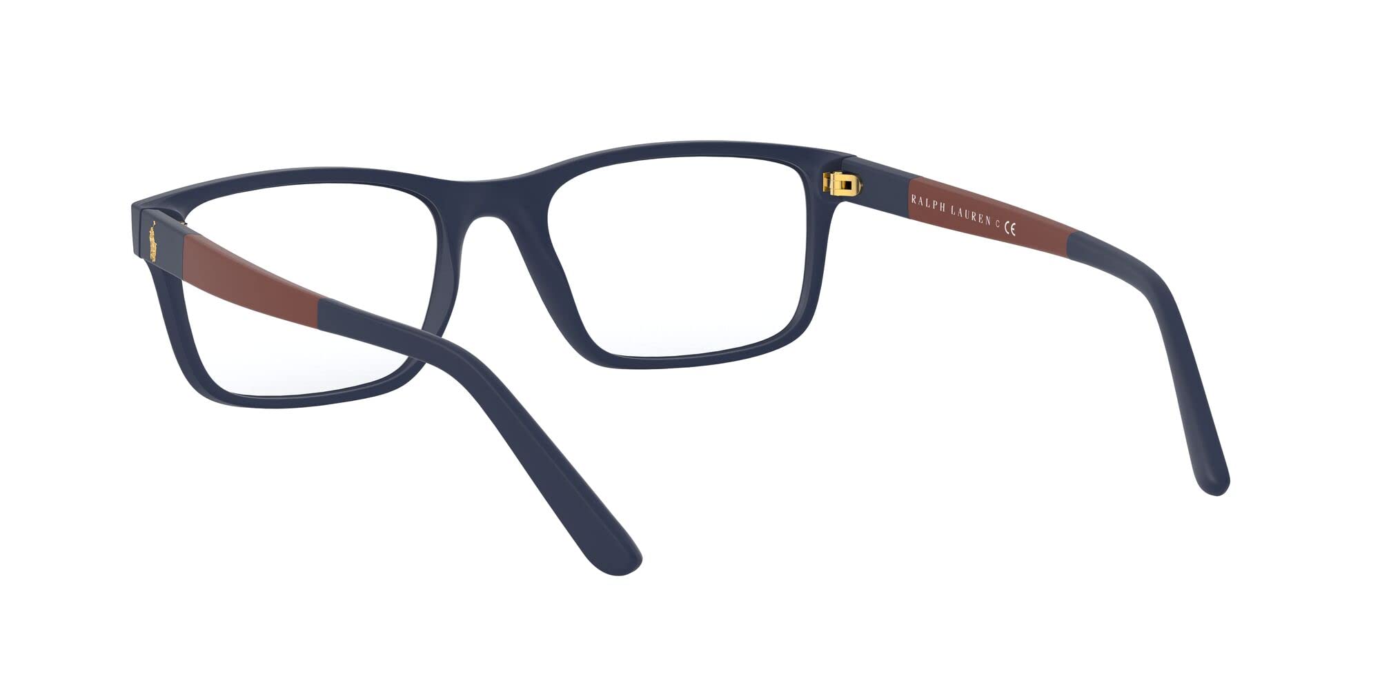 Polo Ralph Lauren Men's PH2212 Rectangular Prescription Eyewear Frames, Matte Navy Blue/Demo Lens, 55 mm