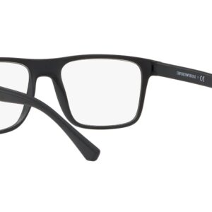 Emporio Armani Men's EA4115F Low Bridge Fit Prescription Eyewear Frames with Two Interchangeable Sun Clip-Ons Rectangular, Matte Black/Clear/Light Grey/Dark Grey, 54 mm