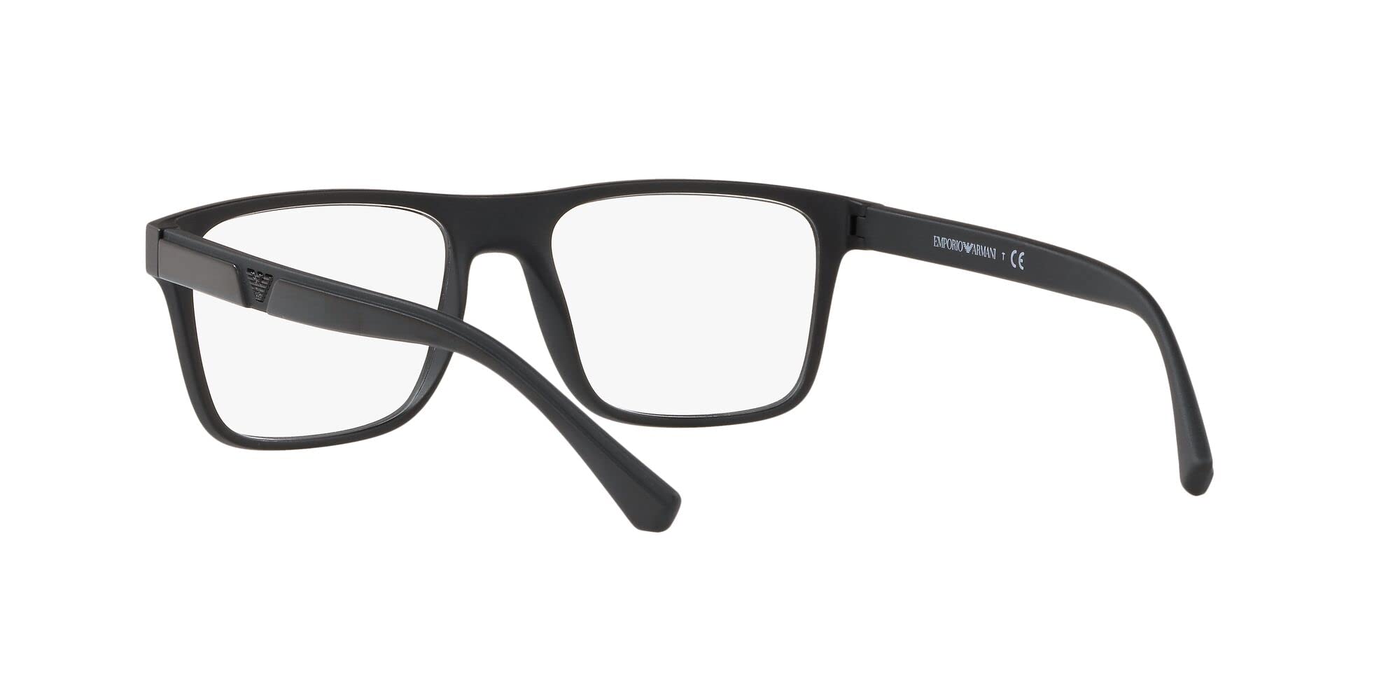 Emporio Armani Men's EA4115F Low Bridge Fit Prescription Eyewear Frames with Two Interchangeable Sun Clip-Ons Rectangular, Matte Black/Clear/Light Grey/Dark Grey, 54 mm