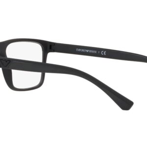 Emporio Armani Men's EA4115F Low Bridge Fit Prescription Eyewear Frames with Two Interchangeable Sun Clip-Ons Rectangular, Matte Black/Clear/Light Grey/Dark Grey, 54 mm