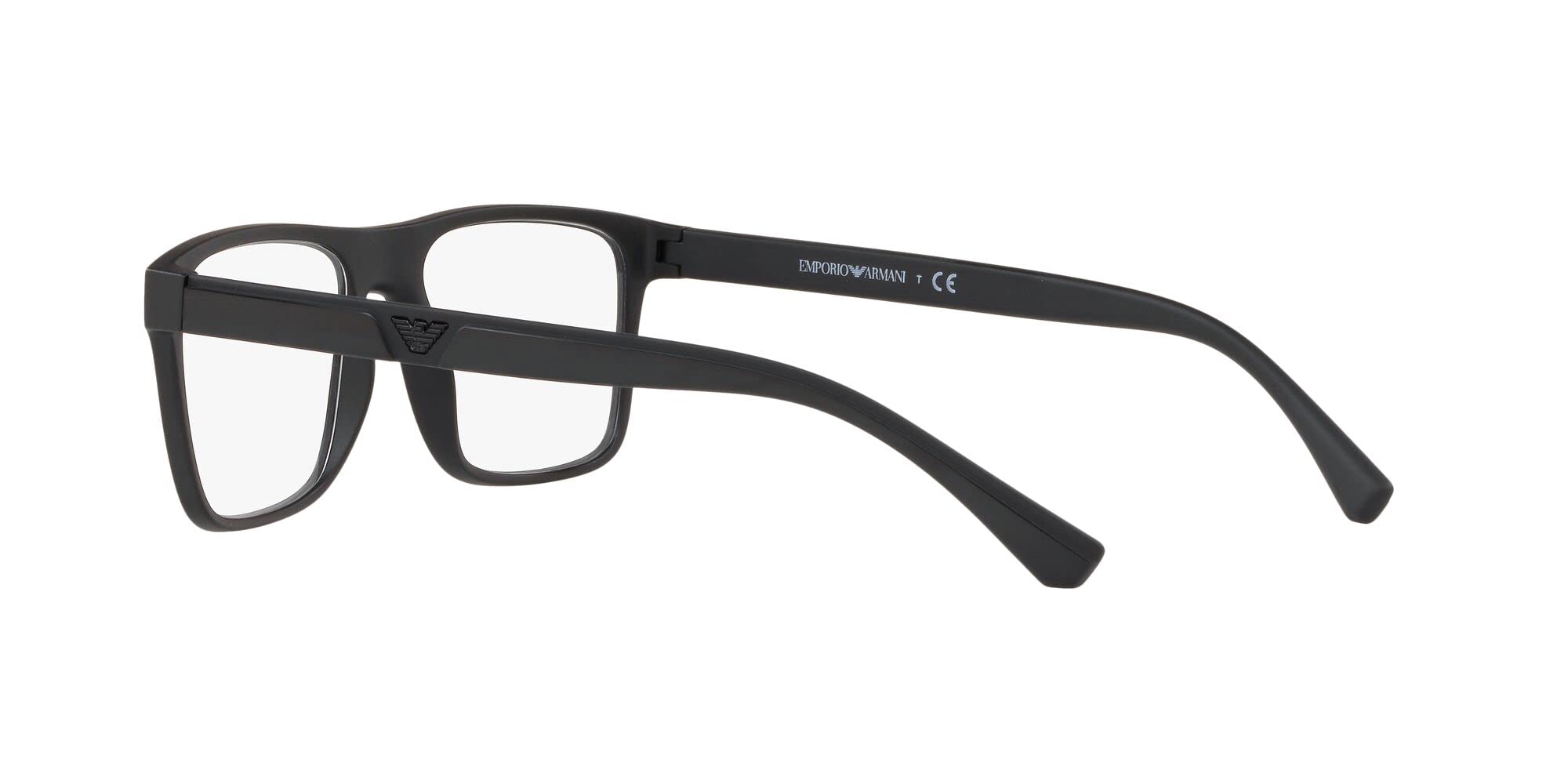 Emporio Armani Men's EA4115F Low Bridge Fit Prescription Eyewear Frames with Two Interchangeable Sun Clip-Ons Rectangular, Matte Black/Clear/Light Grey/Dark Grey, 54 mm