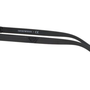 Emporio Armani Men's EA4115F Low Bridge Fit Prescription Eyewear Frames with Two Interchangeable Sun Clip-Ons Rectangular, Matte Black/Clear/Light Grey/Dark Grey, 54 mm