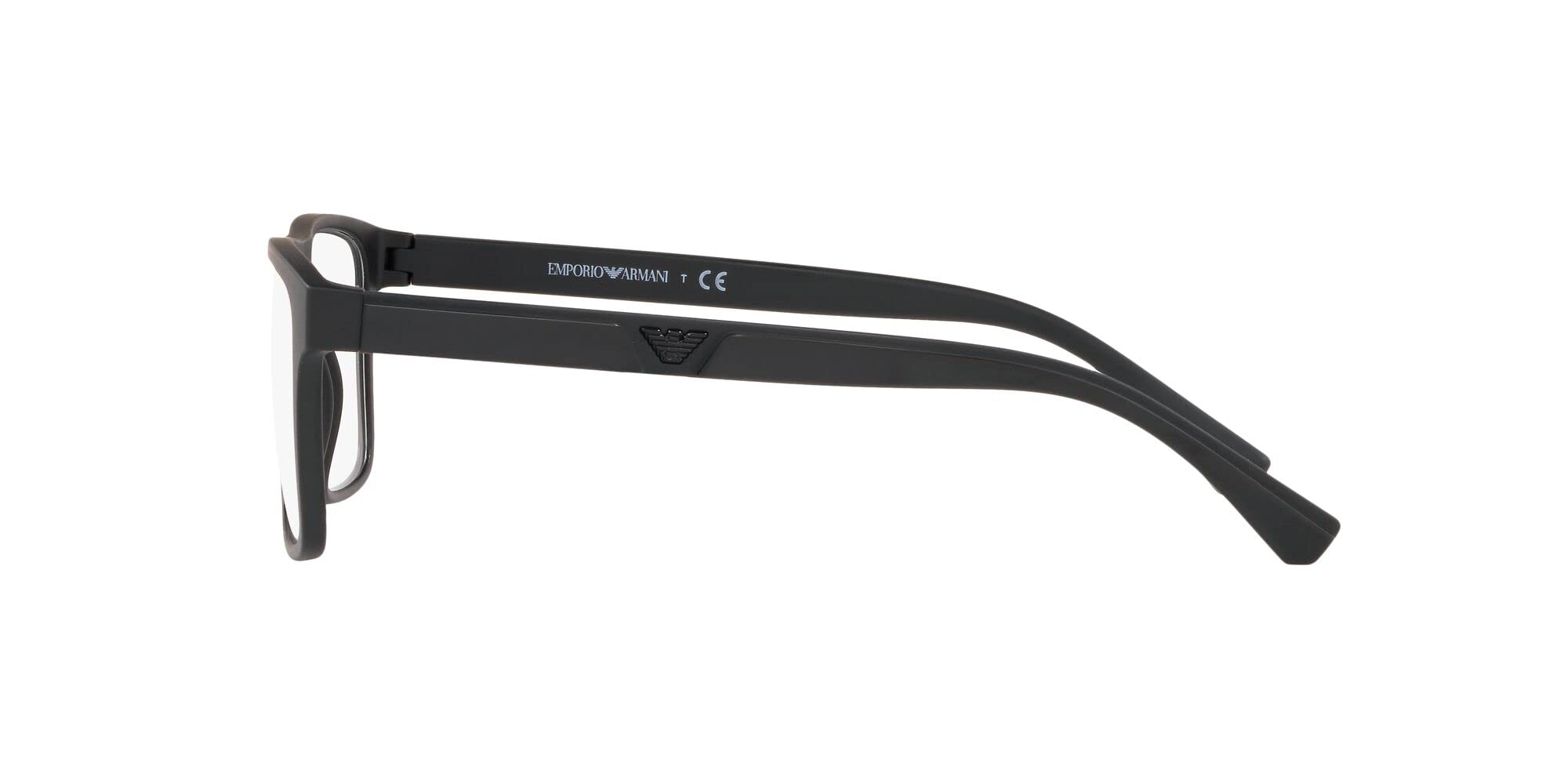 Emporio Armani Men's EA4115F Low Bridge Fit Prescription Eyewear Frames with Two Interchangeable Sun Clip-Ons Rectangular, Matte Black/Clear/Light Grey/Dark Grey, 54 mm