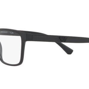 Emporio Armani Men's EA4115F Low Bridge Fit Prescription Eyewear Frames with Two Interchangeable Sun Clip-Ons Rectangular, Matte Black/Clear/Light Grey/Dark Grey, 54 mm