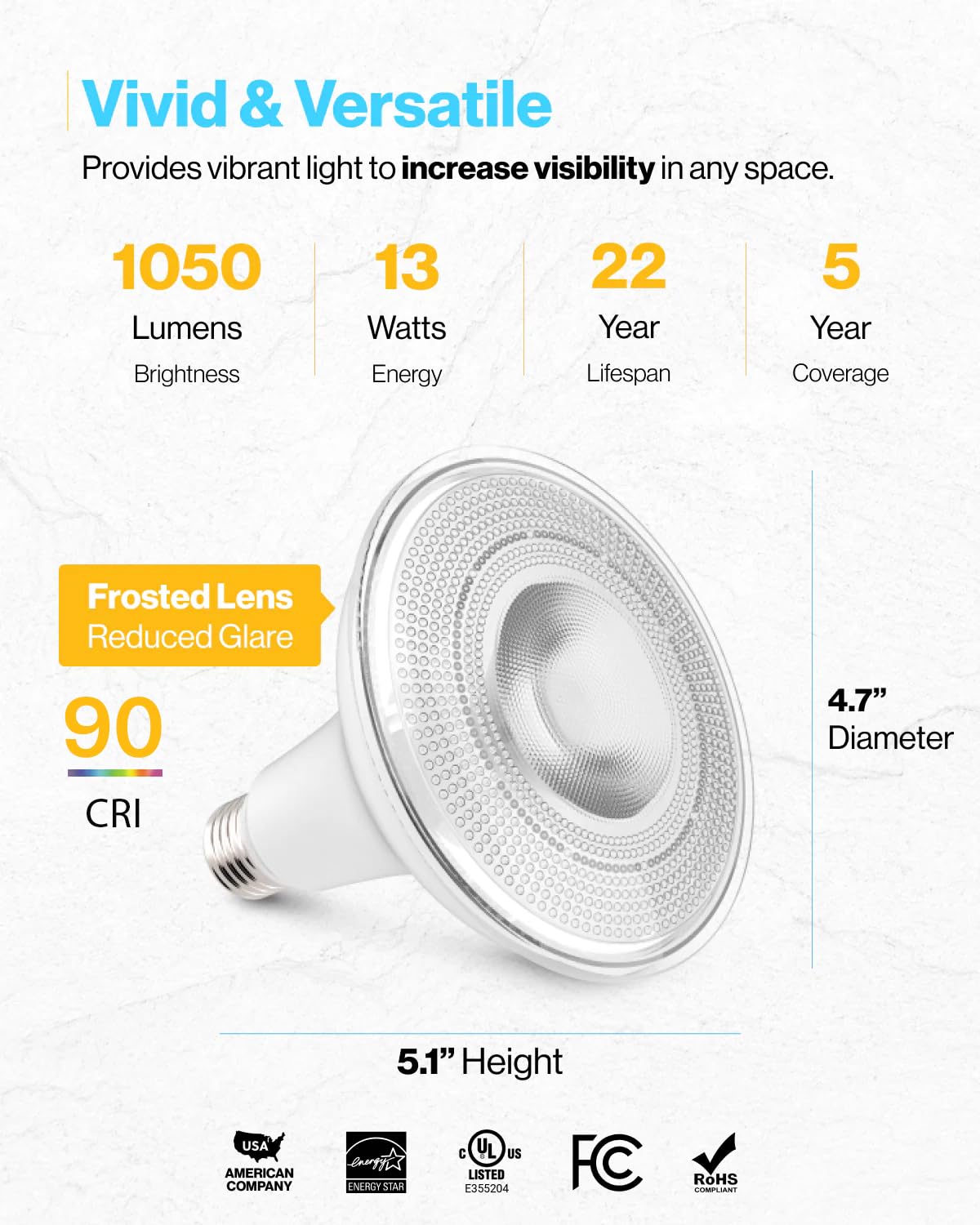 Sunco 16 Outdoor LED Flood Home Patio Driveway Light, Waterproof PAR38 LED, CRI90 5000K Daylight Dimmable, 100W Equivalent 13W, Wet-Rated, 1050 Lumens, E26 Base UL