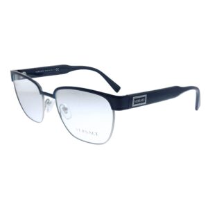 versace ve 1264 1462 matte blue gunmetal metal semi-rimless eyeglasses 54mm