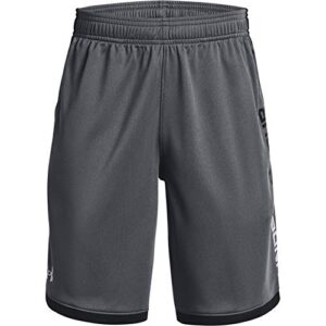 under armour boys' stunt 3.0 shorts , pitch gray (012)/mod gray , youth medium