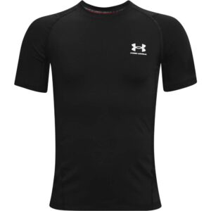 under armour boys heatgear armour short-sleeve t-shirt , black (001)/white , large