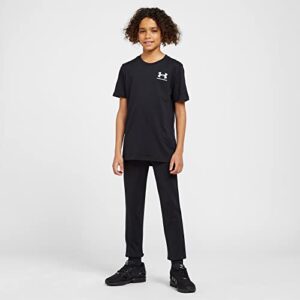 Under Armour Boys' Sportstyle Left Chest Short-Sleeve T-Shirt , Black (001)/White , Youth Medium